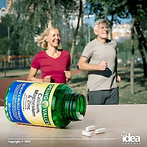 Spring Valley Calcium, Magnesium and Zinc Plus Vitamin D3 Coated Caplets, 250 Ct (2 Pack) Bundle With Exclusive "Vitamins & Minerals A to Z" - Better Idea Guide (3 Items)