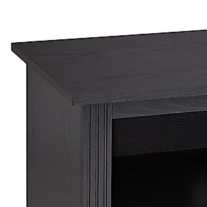 ROCKPOINT 58inch TV Stand Media Console for TV’s up to 65 Inches, Home Living Room Storage Console, Entertainment Center with 4 Open Storage Shelves, Modern TV Console Table (Black)