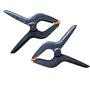 ONDY 2 Pack Of 9” Large Spring Clamps Heavy Duty Nylon Muslin Woodworking Clamps Photo Studio Backdrops Backgrounds Clamps Set, the Jaws Have a Maximum Opening of 4"