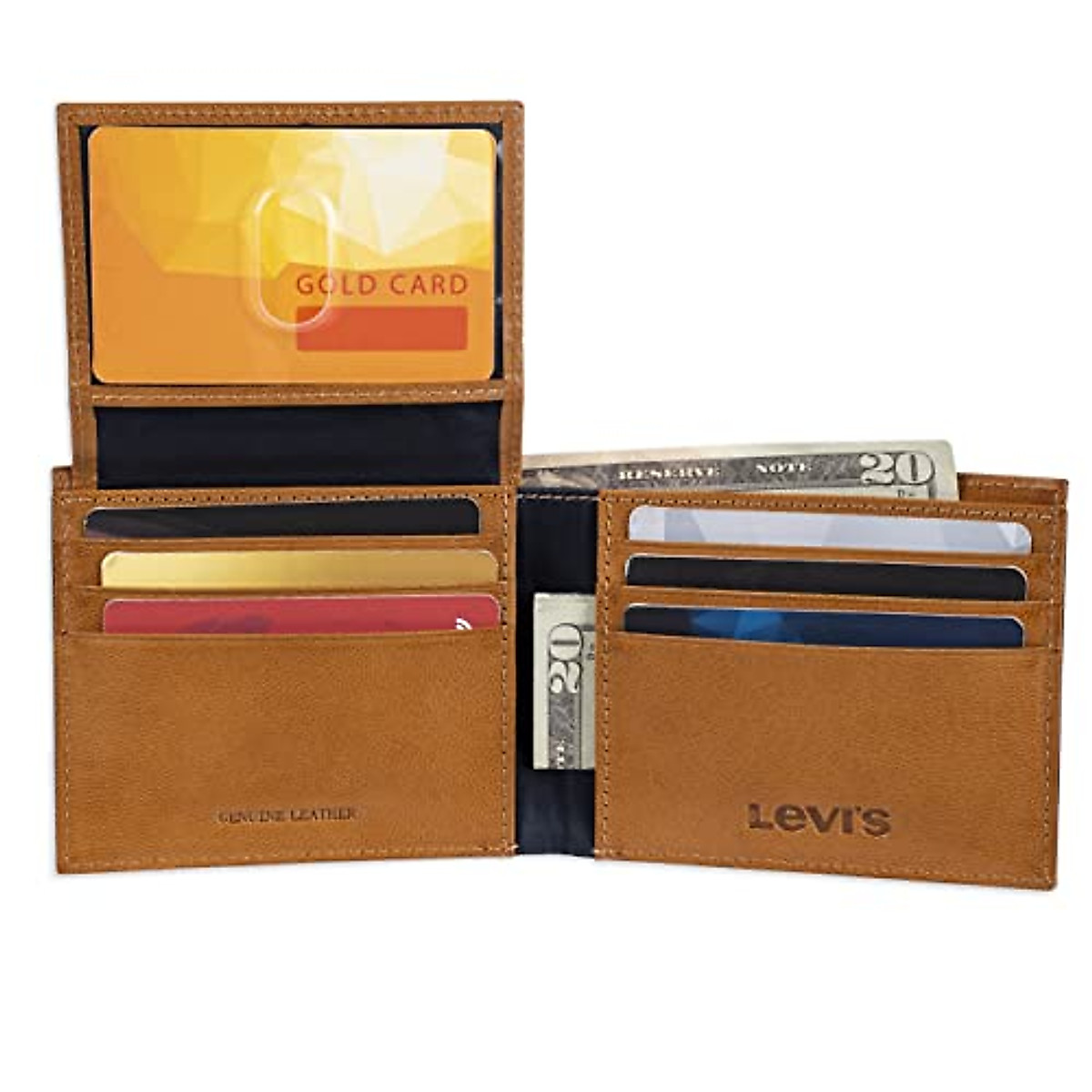 Levi's Men's RFID Blocking Passcase Wallet, Deep Brown, One Size