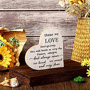 Bereavement Gift Wood Heart Memorial Plaque Sympathy Table Decoration Condolence Sign Bereavement Gift for Loss of Loved One Remembrance Memorial Gift for Table Centerpiece Remembrance Decoration