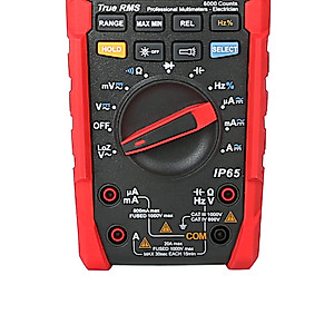 UNI-T UT195E Industrial Digital Multimeter (IP65, 2M Drop Test) True RMS 6000 Counts AC DC Voltage Current LOZ ACV Resistance Capacitance Frequency Duty Cycle Diode Continuity Test Auto/Manual Range