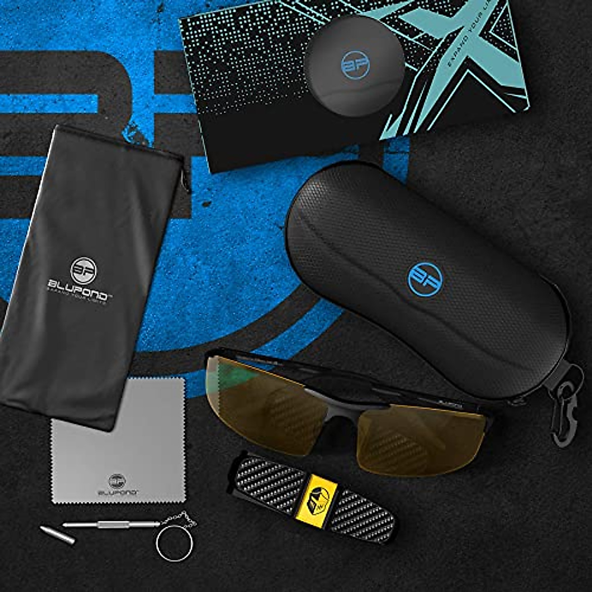 BLUPOND Yellow Glasses for Men/Women - Anti Fog Semi-Polarized Shooting Safety Glasses for Ultimate Eye Protection (black)