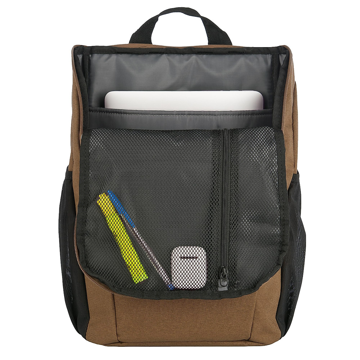 WOLVERINE Lightweight, Water Resistant Rugged Laptop Backpack for Travel or Work, Top Loader-Chestnut, 25L