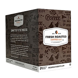 Fresh Roasted Coffee, Organic Mexican Swiss Water Half-Caf, Kosher | 72 Pods for K Cup Brewers