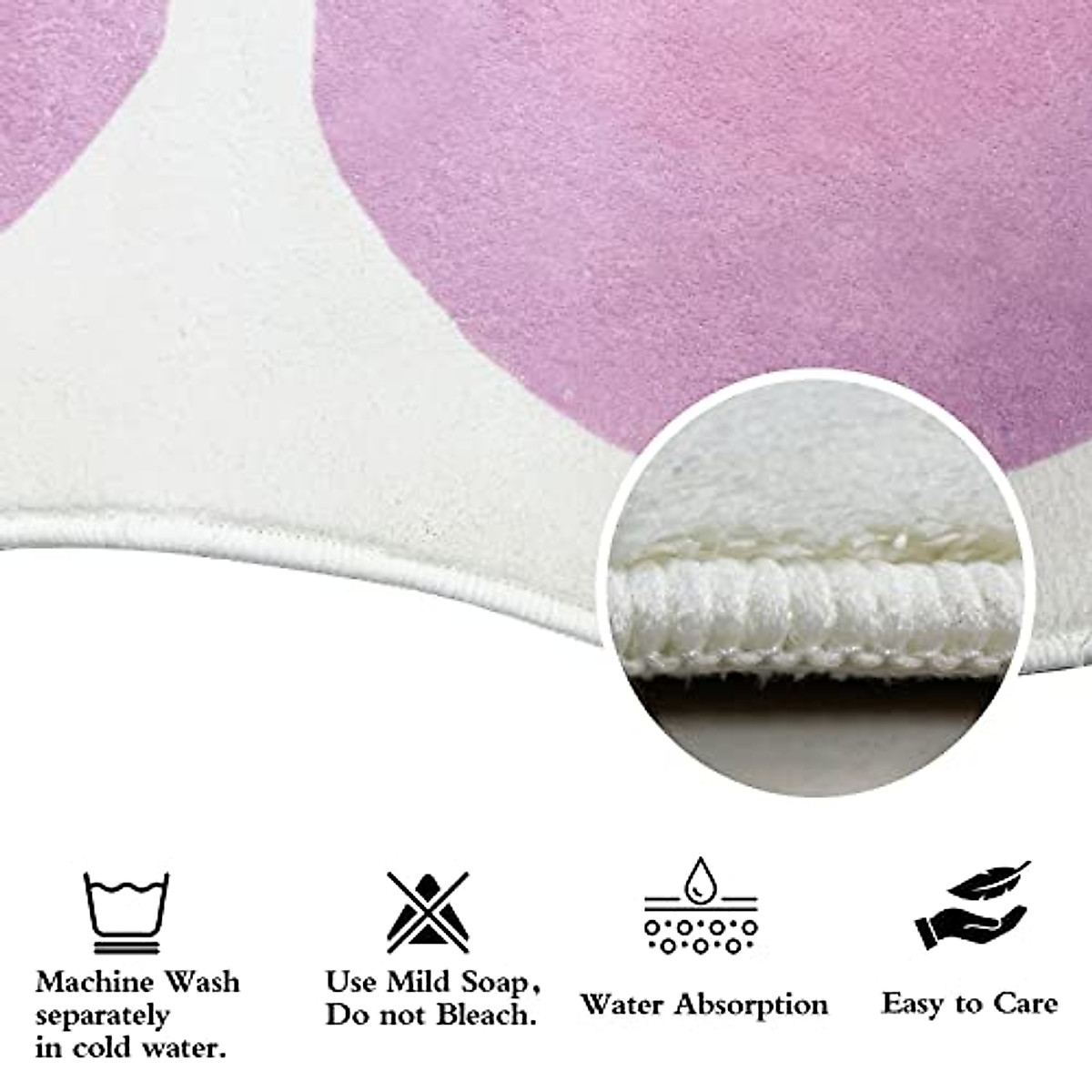 USTIDE Pink Flower Shaped Rug 47x47 Inch, Washable Flower Shaped Rug Soft Flower Rugs for Bedroom