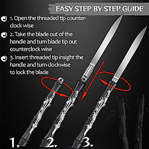 5.5" Pocket Knife - Letter and Envelope Opener - Stocking Stuffers Gifts - Small Pocket Knife & Kubaton - Japanese Utility - Sharp Knives for Men and Women - Best Gift Idea130129-1