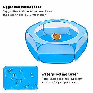 Amakunft Small Animal Pop-Up Playpen with Mesh Cover, 47'' x 23.6'' x 15'' Chicken Brooder Box, Play Pen Indoor Outdoor for Guinea Pigs, Bunny, Rabbits, Ferrets, Chinchillas, Kittens