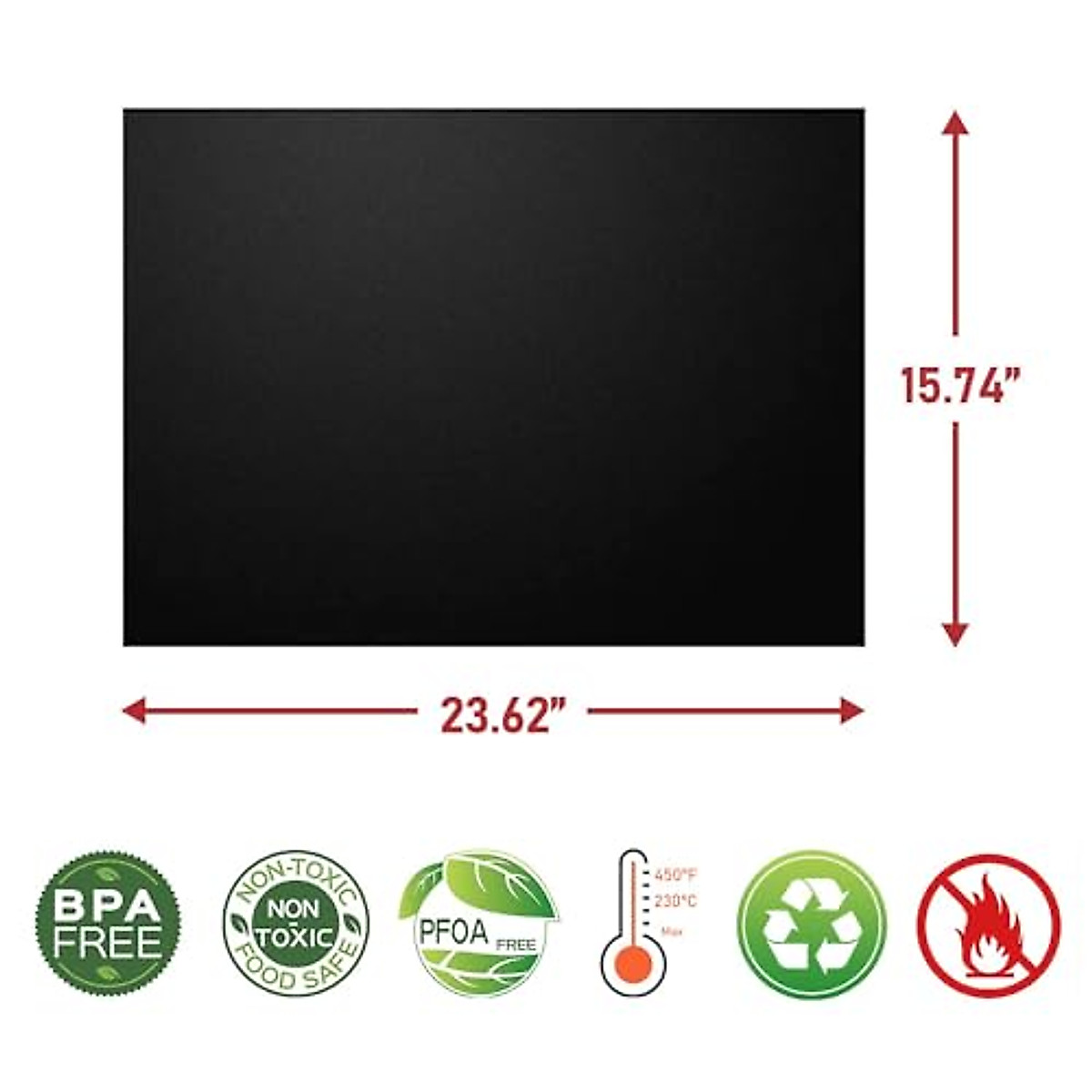 RENOOK Oven Liners for Bottom of Oven, 4 Pack Non-Stick Heavy Duty Oven Mat Set, BPA Free Kitchen Friendly Cooking Accessory, 15.75"x23"