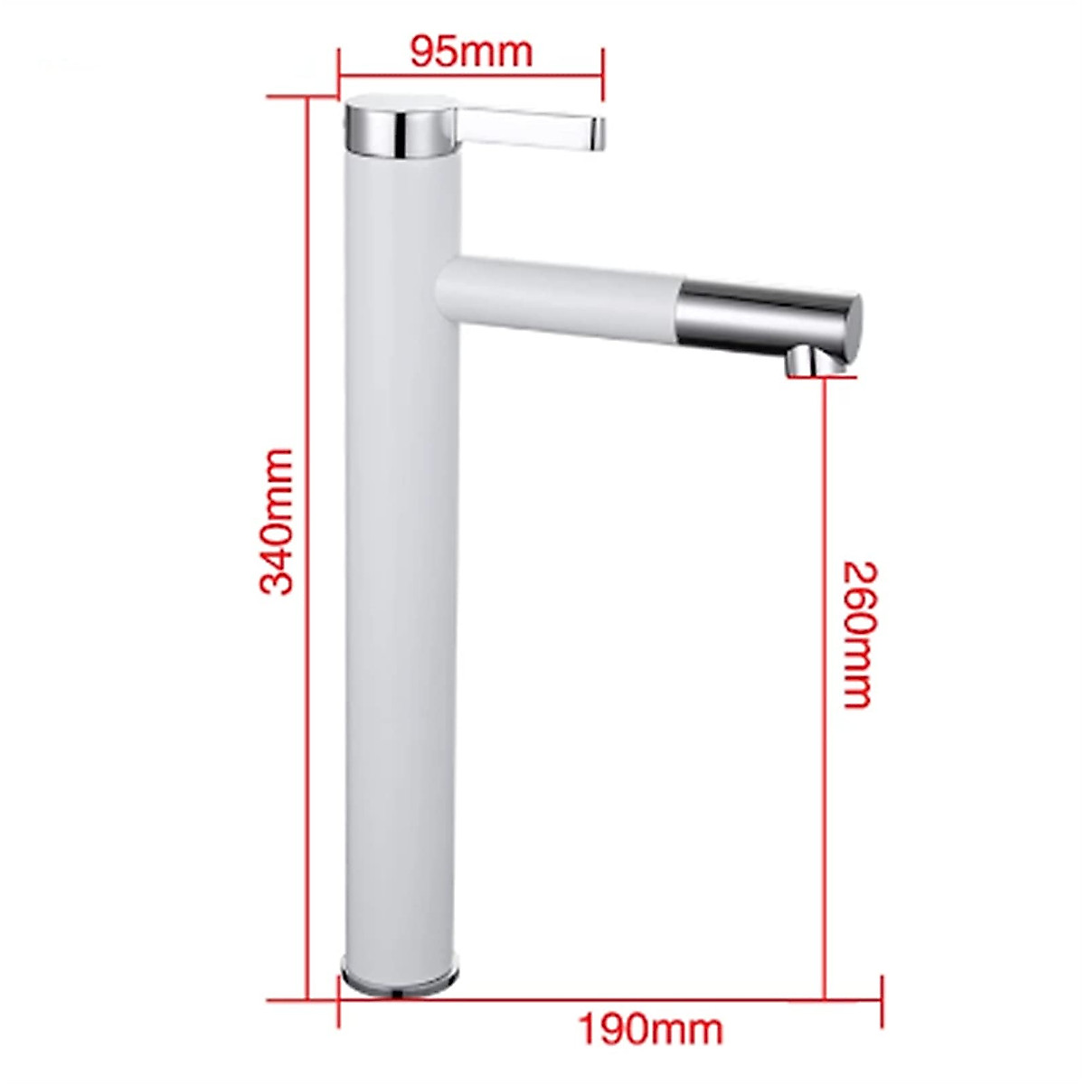 QAZWSXED LESANGBAIHUODIAN White Spray Painting Bath Sink Faucet Bathroom Cold and Hot Tap Crane with Aerator 360 Rotating F1052-14/15 (Color : F1052 14)