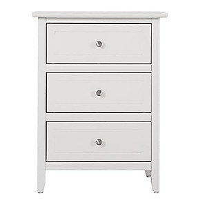 Glory Furniture Daniel 3 Drawer Nightstand in White