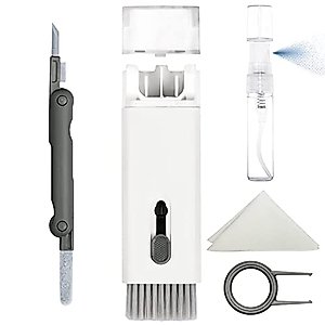 Walrfid Airpods Electronic Screen 7 in 1 Cleaner Kit Laptop Keyboard Cleaning Tool for ipad/iwatch/Computer/Phone/MacBook with 5ml Touchscreen Cleaners Mist (Grey)