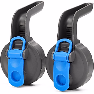 Bedoo Wide Mouth Mason Jar Flip Lids with Handle, 2 Pack Mason Jar Spout Lid, Easy Pour, Airtight Leak Proof and Durable, Black (Flip Cap Lid)