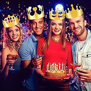 MGZTTHW Gold Paper Crowns, 32pcs Birthday King Crowns, Paper Prince Princess Crown Foil Party Crown Hat Cap for School Classroom Baby Shower Birthday Party Supplies