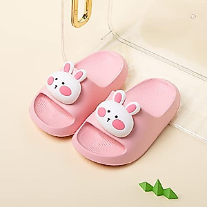 Fiedaz Kids Slides for Girls Boys Toddler Cloud Slides Animal Quick Drying Beach Slides Toddler Pool Shower Flip Flops Slippers Pink 5.5-6.5 Toddler CN 150