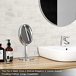 BeNice Stick on Subway Tiles Peel and Stick Backsplash, Adhesive Wall Tiles Peel and Stick Imitaiton Marble Tiles Stickers(5sheets,Rustic Gray)