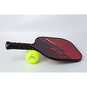 GAMMA Sports 2.0 Pickleball Paddles: Mens and Womens Textured Fiberglass Face Pickle-Ball Racquet - Indoor and Outdoor Racket: Fusion Red, ~8 oz