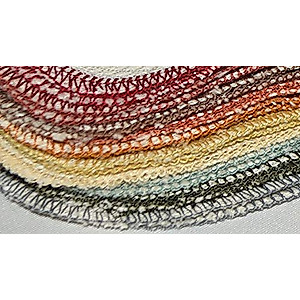 2 Ply Organic Cotton Flannel Washable Baby Wipes 8x8 Inches Set of 10 Assorted Earthtones Edging