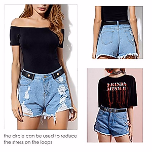 No Buckle Elastic Stretch Belts for Men and Women Black, Invisible Belts for Jeans Pants, Size L