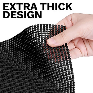 Zulay (12 Inch x 20 FT) Drawer & Shelf Liner - Non Adhesive Drawer Liner - Protective Shelf Liner Non Slip for Cabinets, Storage, Kitchen, and Tables (Black)