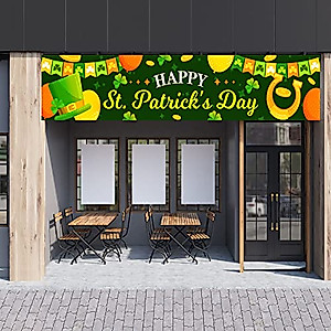 St. Patrick's Day decorations, Irish party supplies green shamrock element, welcome porch sign background for St. Patrick's Day party, St. Patrick's Day large banner