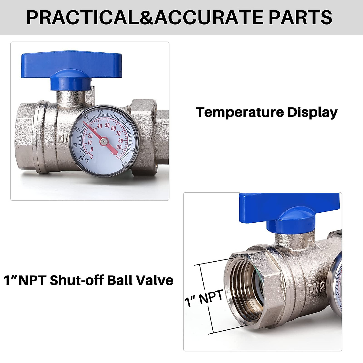 2-Branch Radiant Heat Manifold,Stainless Steel PEX Manifold with Compatible Outlets for Hydronic Radiant Floor Heating (1/2" Adapters included)