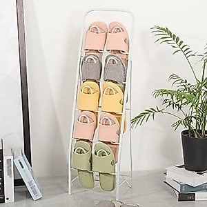 Shoe Rack Shoe Shelf Stackable Shoe Rack Shoe Rack, Multi-Layer Metal Shoe Shelf - Entrance Hallway Bedroom Freestanding Shoe Storage Organiser Rack Suitable for Flat Shoes and Slippers Shoe Bench St