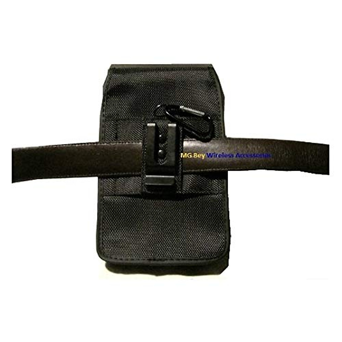 Mgbca Nylon, Tablet Sleeve Pouch, Extended Vertical Black Holster Pouch Case W/Fixed Belt Clip fits Amazon Kindle Fire 6.0 Inch 4th Gen Tablet