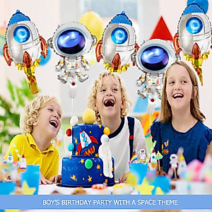 20Pcs Astronaut Aluminum Foil Balloons Outer Space Balloons Decoration for Outer Space Theme Party Kids Birthday Party Supplies Baby Shower