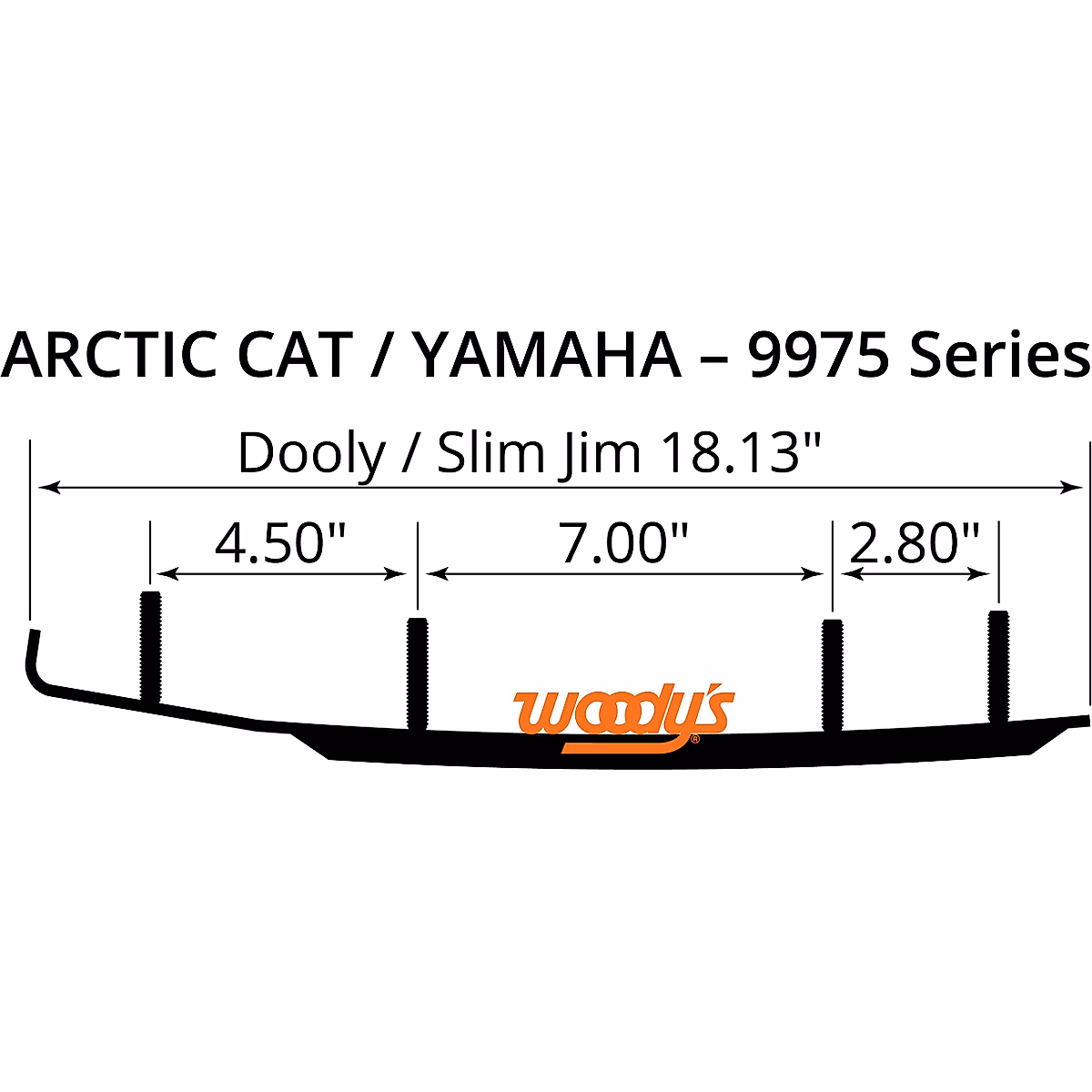 Woody's 9975 Series 4" Slim Jim Snowmobile Ski Carbide Runner
