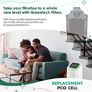 Greentech Environmental Active HEPA+ PRO Replacement PCO Cell - HEPA Filter Replacement Uses UV Energy - Air Purifier for Space and People - Maintains pureAir Active Air Purification Experience