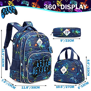 Meetbelify Backpack for Boys School Bag with Lunch Box for Elementary Kindergarten Kids Backpack Set for Boys Age 6-8