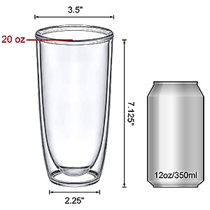 Amazing Abby - Andes - 20-Ounce Insulated Plastic Tumblers (Set of 4), Double-Wall Plastic Drinking Glasses, All-Clear Reusable Plastic Cups, BPA-Free, Shatter-Proof, Dishwasher-Safe