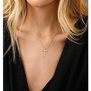 IEFLIFE 14K Gold Filled Cross Pendant Necklaces for Women, Mothers Day Birthday Gifts