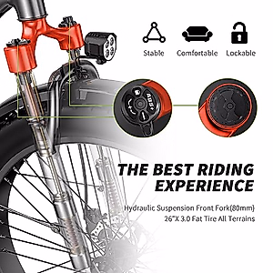 Asomtom 350W Aluminum Alloy Electric City Cruiser Bike, 26" x 3.0" Tires, Removable Battery, 40-Mile Range, 20+ MPH Speed, Shimano 7-Speed, UL Certified