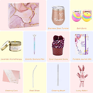 Birthday Gifts for Women - Funny Relaxing & Spa Gift Set Box Basket for Her Girlfriend Mom Daughter Sister Coworker, Personalized Unique Best Happy Birthday Gift Boxes Idea for Women