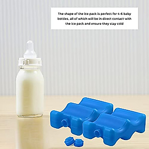 Bercoor Pack of 4 Reusable Ice Packs for Breastmilk Storage, Bottle Ice Packs for Breastfeeding Mom