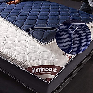 WJH Thicken Memory Foam Mattress, Japanese Tatami Futon Mattress, Double Breathable Sleeping Pad-Blue 150200cm(59x79inch)