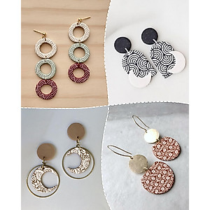 Puocaon Reusable Clay Silk Screen - 10 Pattern Silk Screen Stencils for Polymer Clay Jewelry Making, Boho Paisley Silk Screen Stencils for Polymer Clay, Vibral Geometric Silk Screens Floral Stencils