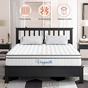 Vesgantti 12 Inch Multilayer Hybrid Twin XL Mattress - Multiple Sizes & Styles Available, Ergonomic Design with Breathable Foam and Pocket Spring/Medium Plush Feel