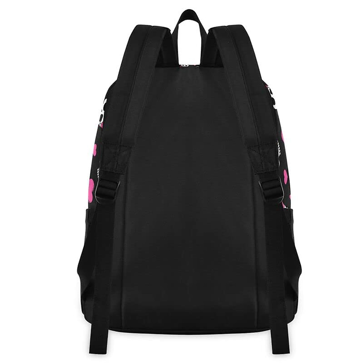 MNSRUU Student Backpack for School Pink Hearts and Skulls Laptop Backpack Aesthetic School Bookbags Casual Daypack Backpack Fits 15.6 Inch Laptop