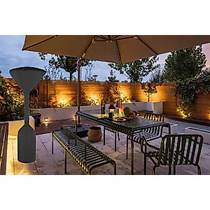 CoverFml Patio Heater Cover with Zipper and Storage Bag,Waterproof Outdoor Heater Covers 420D Dustproof Wind-Resistant Sunlight-Resistant Snow-Resistant Black (95"HX34"DX18.5"B Dumbbell)