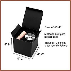 Mcfleet Black Gift Boxes with Lids 4x4x4 Inches 10 Pack Groomsmen Proposal Boxes Cardboard Gift Box for Presents, Craft Boxes for Christmas, Wedding, Graduation, Holiday, Birthday Gift Packaging