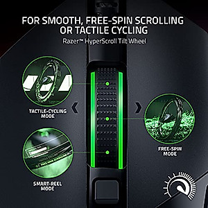 Razer Basilisk V3 Customizable Ergonomic : Fastest Gaming Mouse Switch Chroma RGB Lighting 26K DPI Optical Sensor - 11 Programmable Buttons HyperScroll Tilt Wheel Classic Black (Renewed)