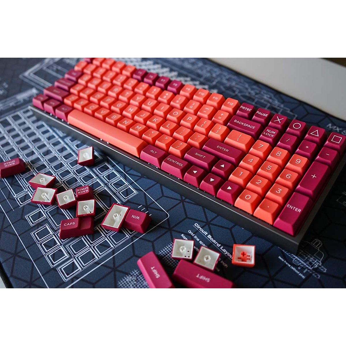 ONECAP Orange 166 Keys OSA PBT Double Shot Keycap for Cherry MX Switch keycaps for Wired USB Mechanical Gaming Keyboard