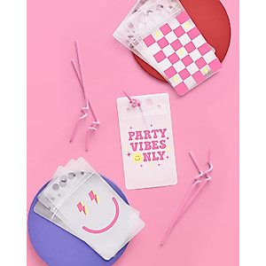 xo, Fetti Preppy Party Birthday Drink Pouches - 15 count | Cute Birthday Party Cups, Smiley Party Decorations, y2k Bachelorette Party Supplies, Cool Drinkware, Pink Favors