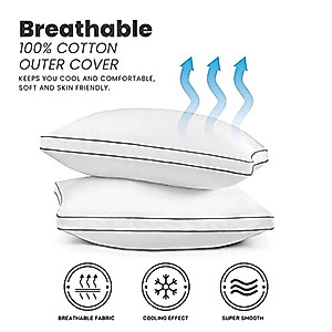 Cooling Pillow For Sleeping, Bed Pillows Standard Size Set of 2 for Sleeping, Pillow for Back, Stomach Sleeper Pillow, Pillows for Queen Bed, Back Pillow, Side Sleeper Pillow, Soft Pillow