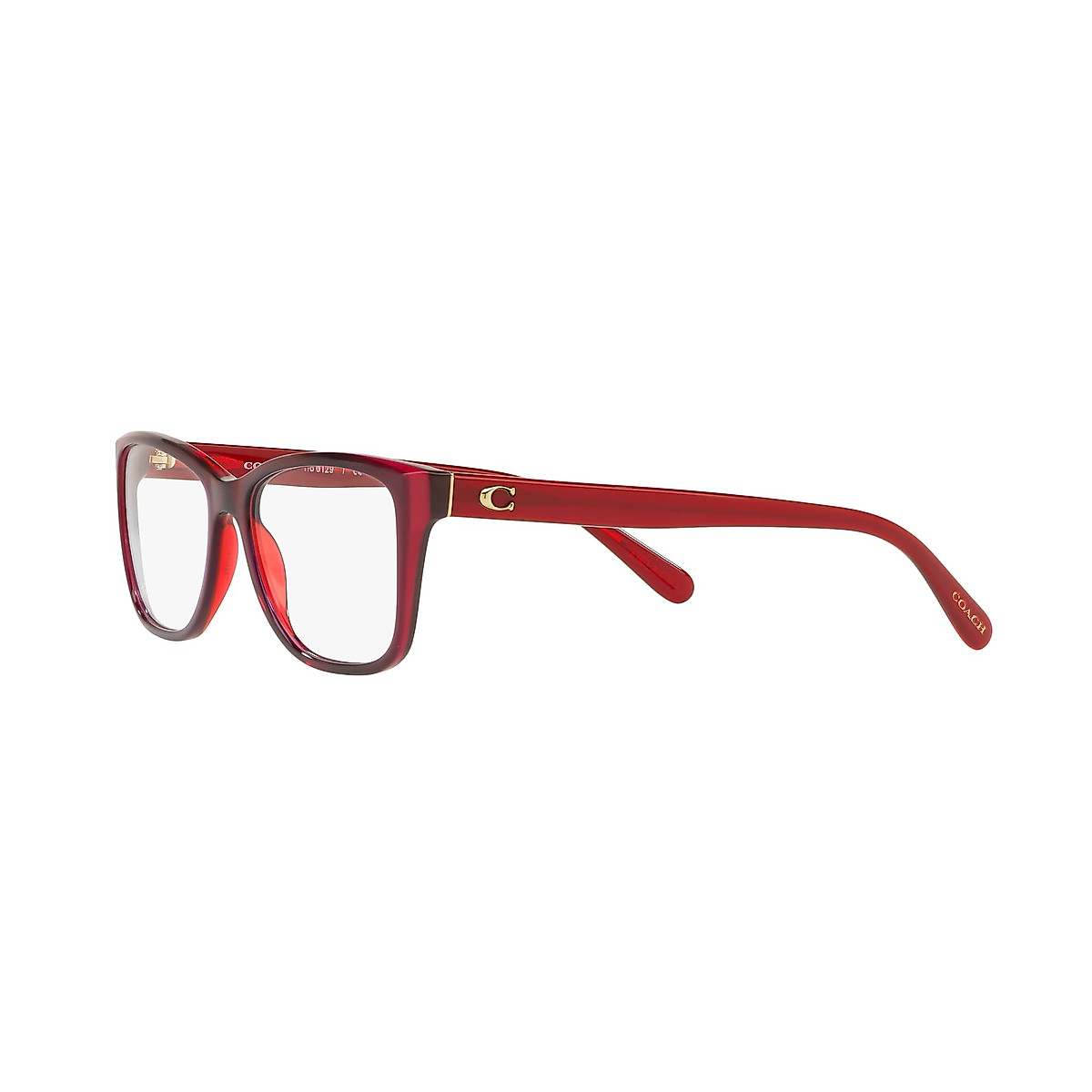 Coach HC6129 Prescription Eyewear Frames, Burgundy Laminate/Demo Lens, 52 mm