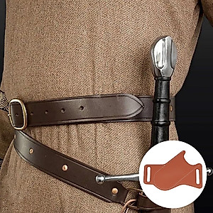 DELORIGIN 2pcs Leather Knife Sheath 2 Colors Belt Pocket Folding Knife Holder Belt Trapper Knife Carrier Pocket EDC Belt Knife Holster Open Top Knife Belt Sheath for Men Folding Knife Carrier Keys