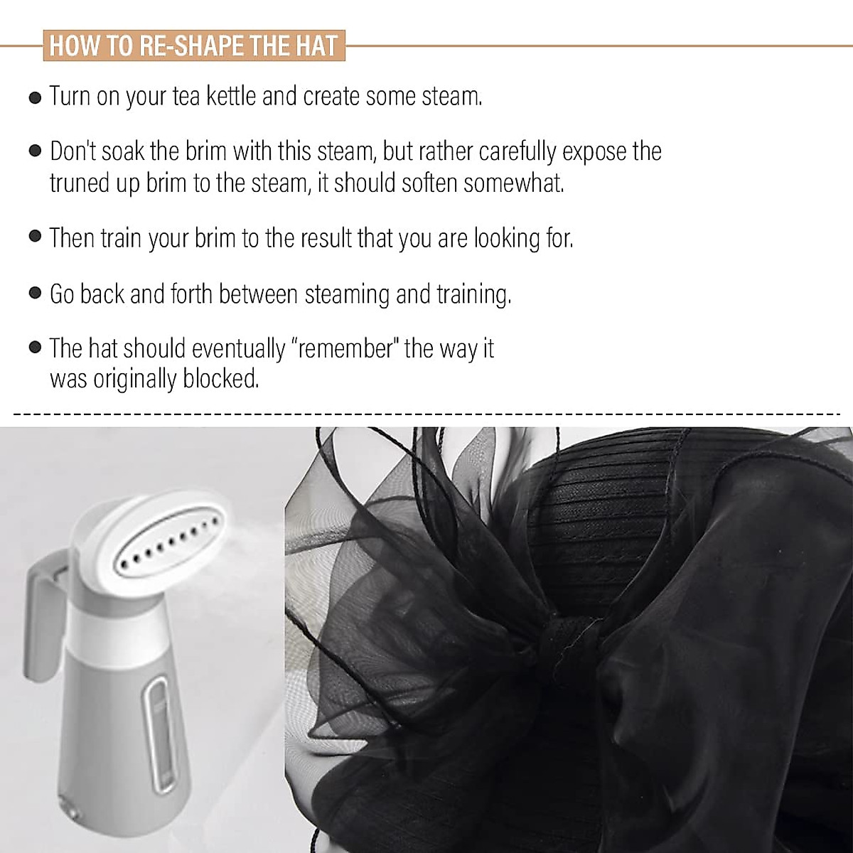 Lady Church Derby Dress Cloche Hat Fascinator Floral Tea Party Wedding Bucket Hat S051 (Black)